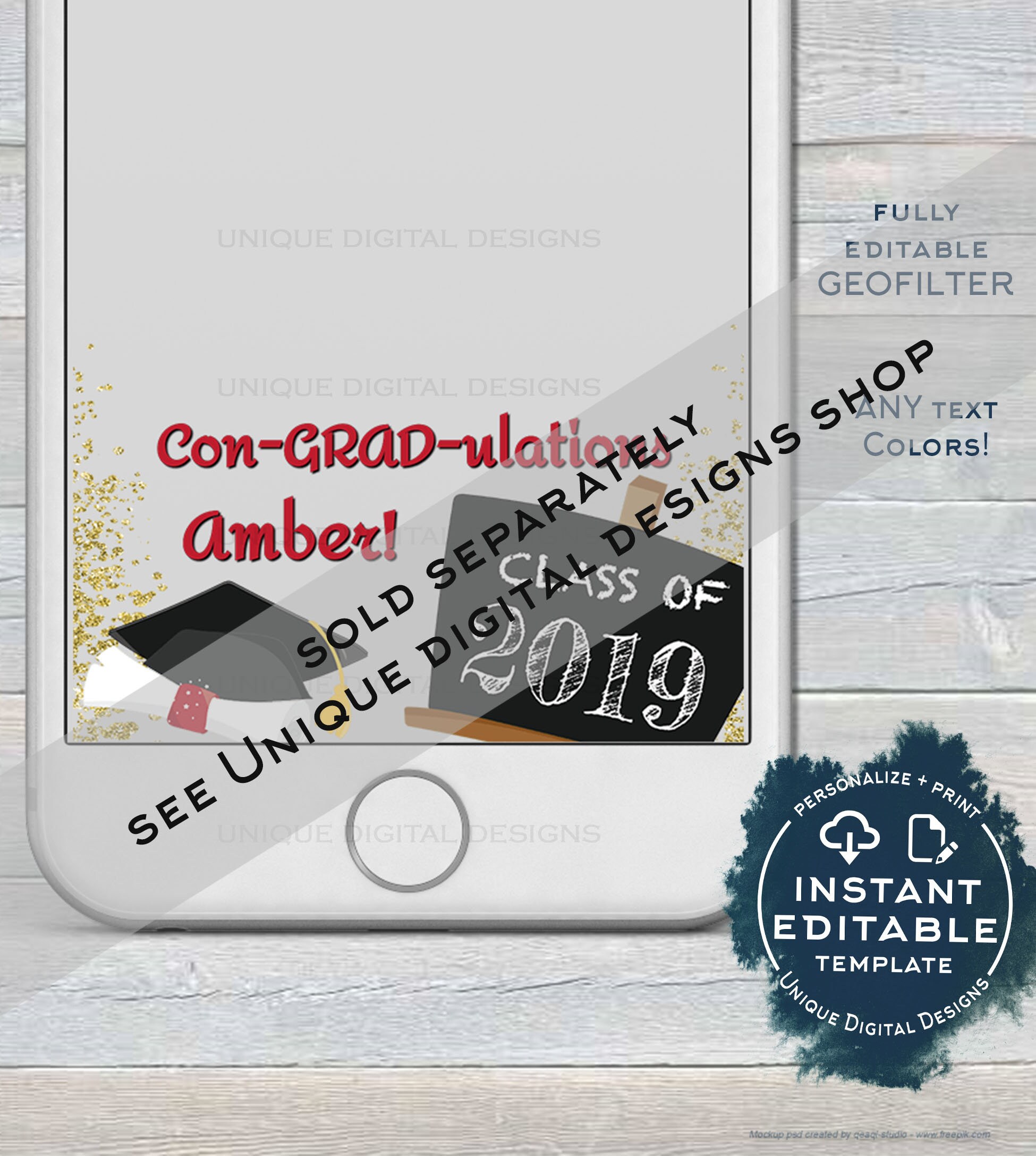 Graduation Card Editable Photo Grad Announcement Card Class | Etsy