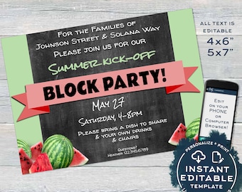 Summer Kick off Party Invitation - Etsy