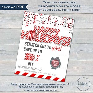 Editable Scratch off Cards, Printable Scratch to Win Small Business ...