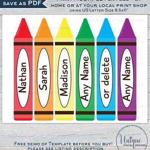 Teachers Classroom Decorations, Editable Crayons Back to School New ...