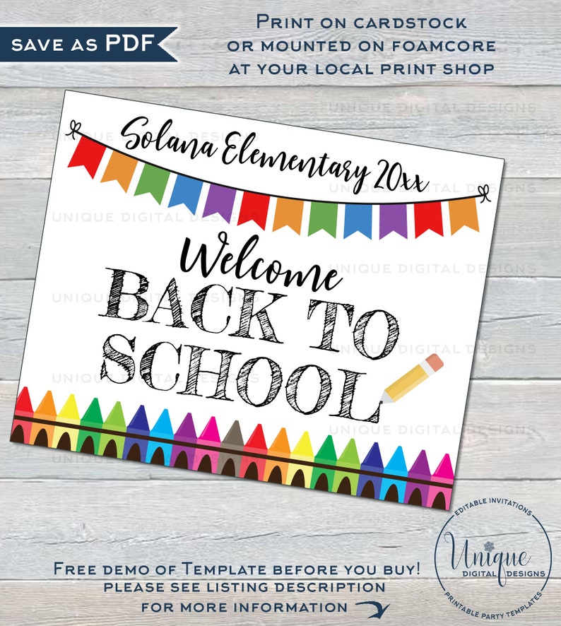 Bundle Editable Back to School Signs Reusable Back to School - Etsy