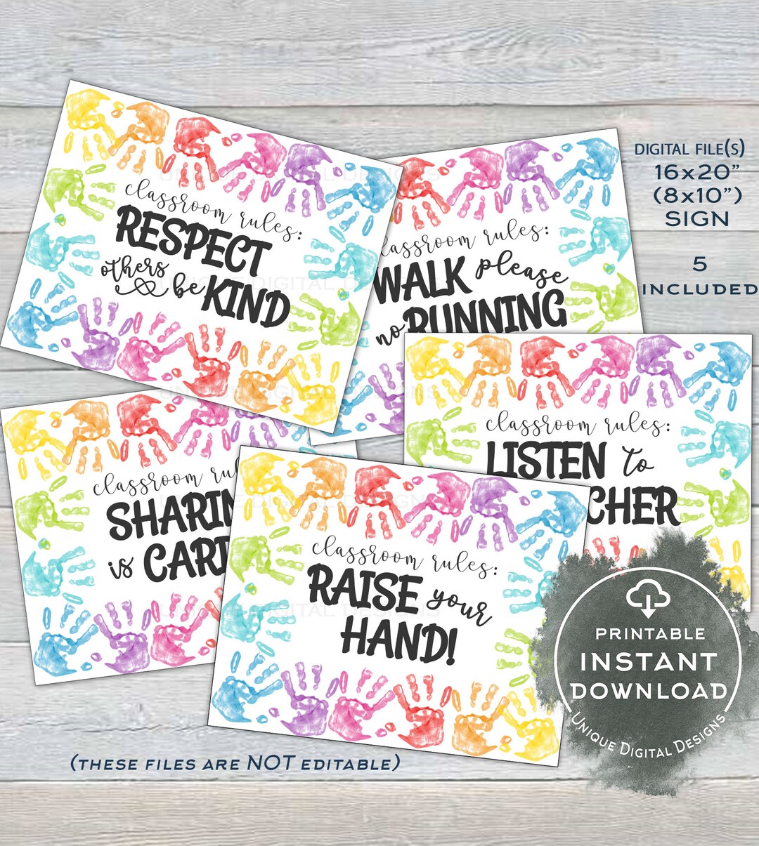 Bundle Classroom Rules, New Class Etiquette Signs, Student Reminders ...