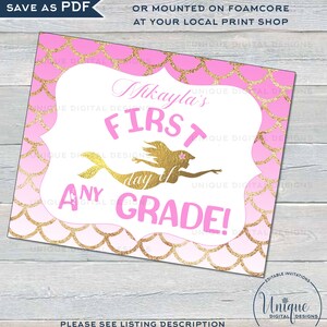 Editable Mermaid Back to School Signs, Girls Reusable First Day Plus ...