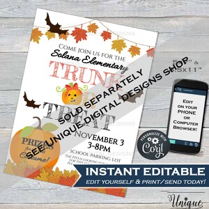 PTA Fall Festival Poster, Editable Fall Harvest Invitation, Printable ...