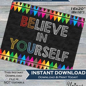Believe in Yourself Sign, Be You Poster, Inspirational Quote Office ...