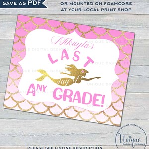 Editable Mermaid Back to School Signs, Girls Reusable First Day Plus ...