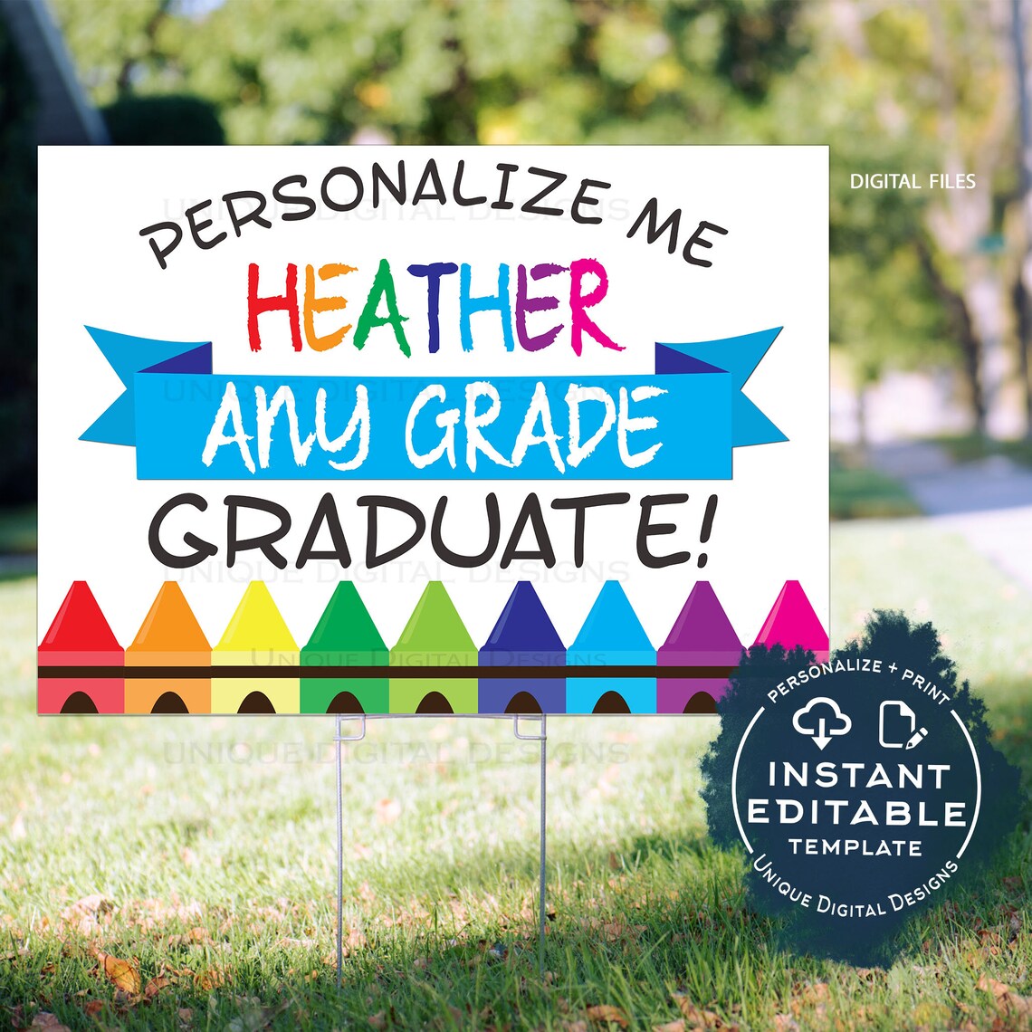 Editable Graduation Sign, Personalized School Sign, Preschool ...