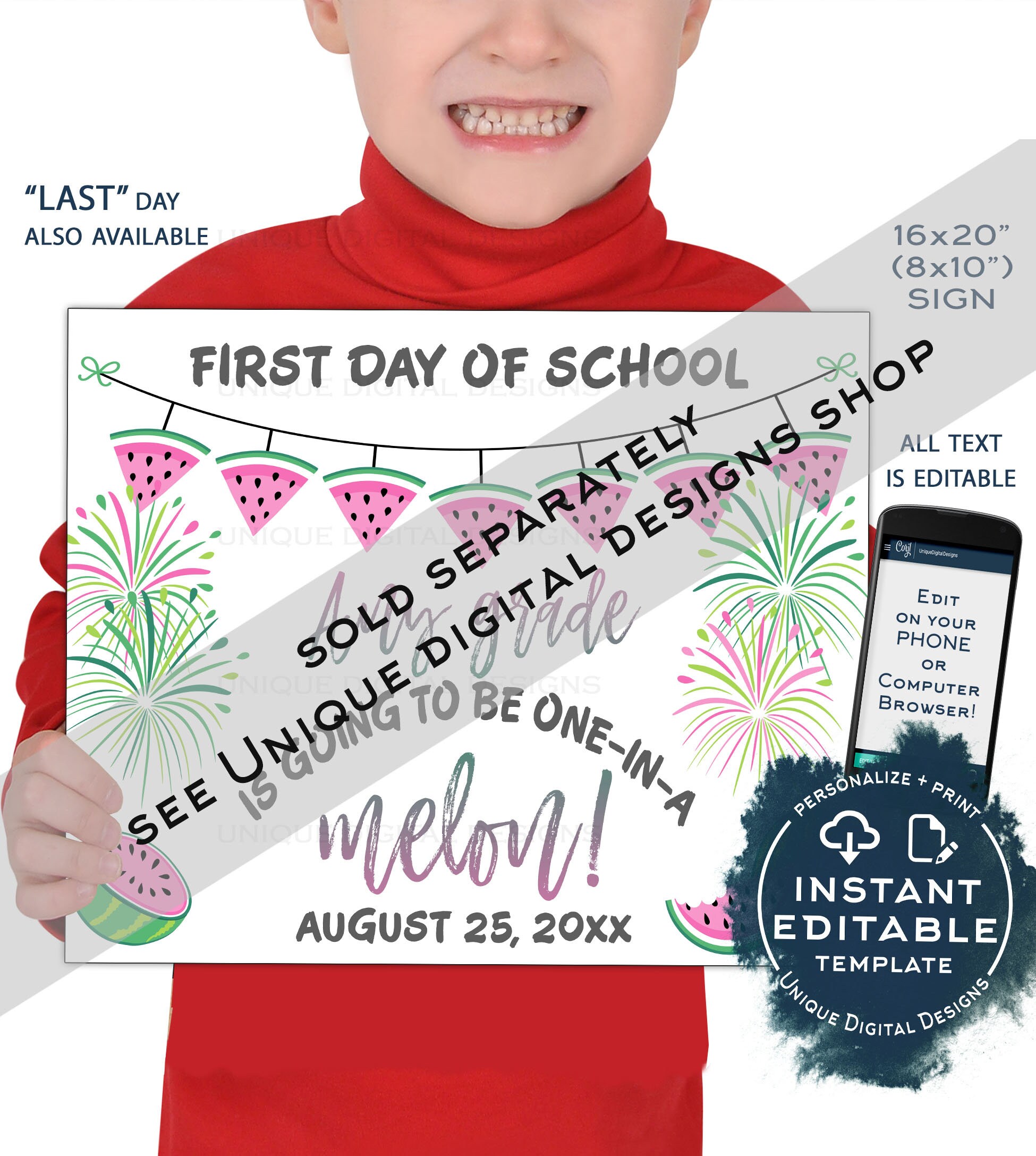 Editable Back to School Sign School Supplies First day of | Etsy