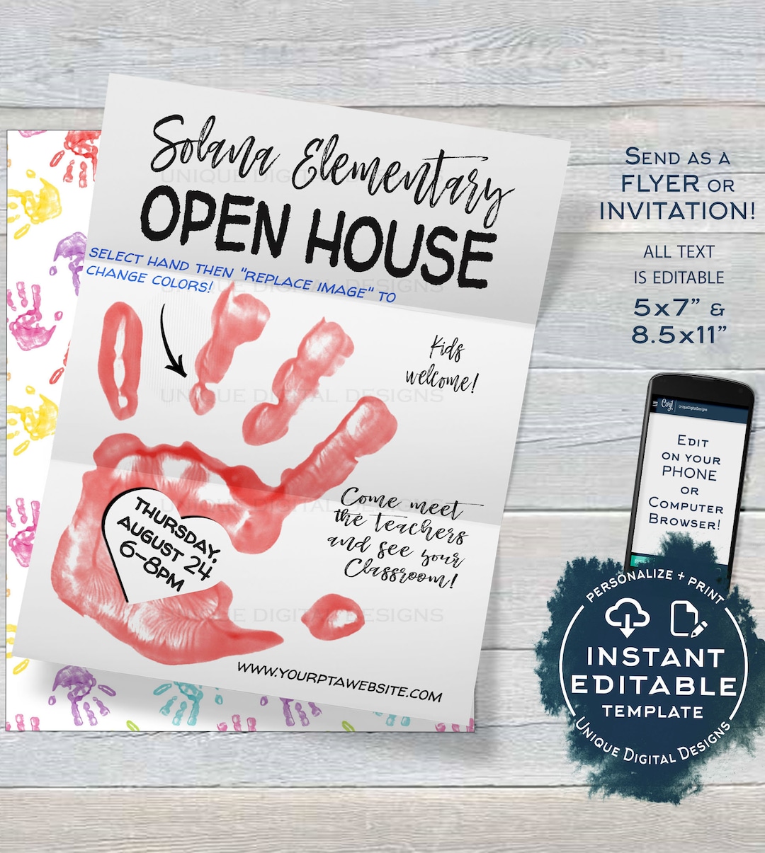 Back to School Open House Invitation, Editable Parent Meet the Teacher ...