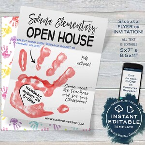 Back to School Open House Invitation, Editable Parent Meet the Teacher ...