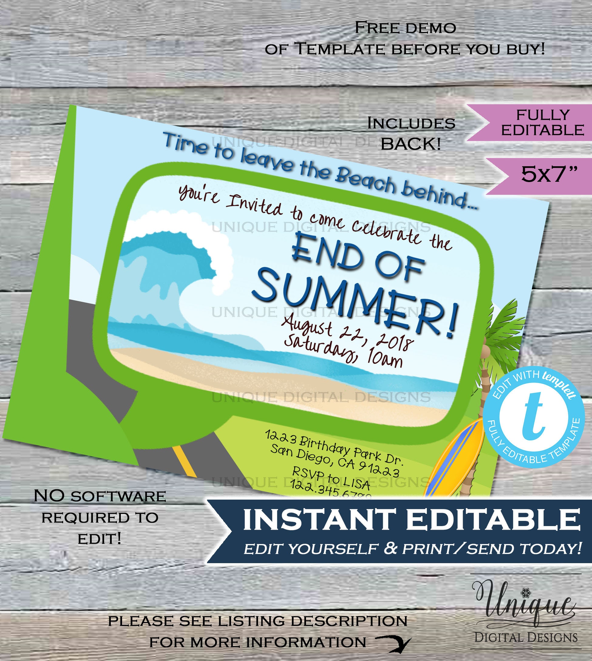 End Of Summer Party Invitations