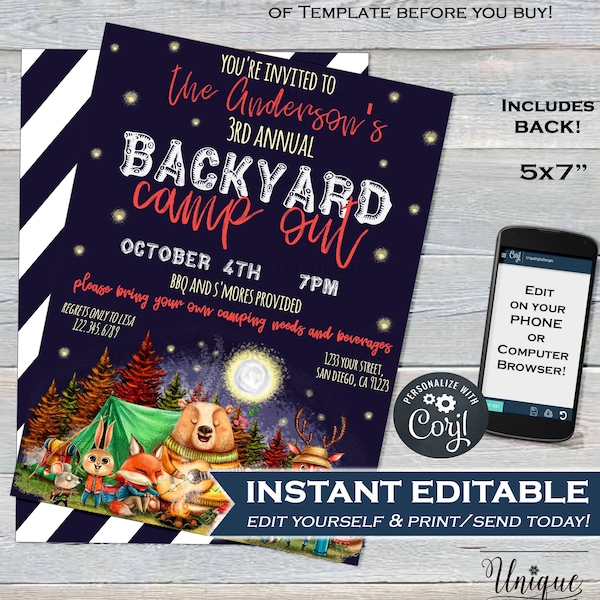 Backyard Campout - Etsy