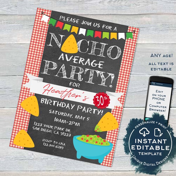 Nacho Average Party Invitation - Etsy
