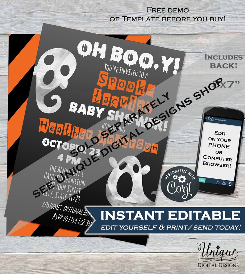 Boo Bash Invitation FLYER Editable School Halloween Party - Etsy