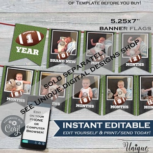 Editable Football Welcome Sign, Any Age Sports First Birthday Sign ...