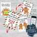 Candy Cane Christmas Favors Tag, Kids Classroom Editable Christmas ...