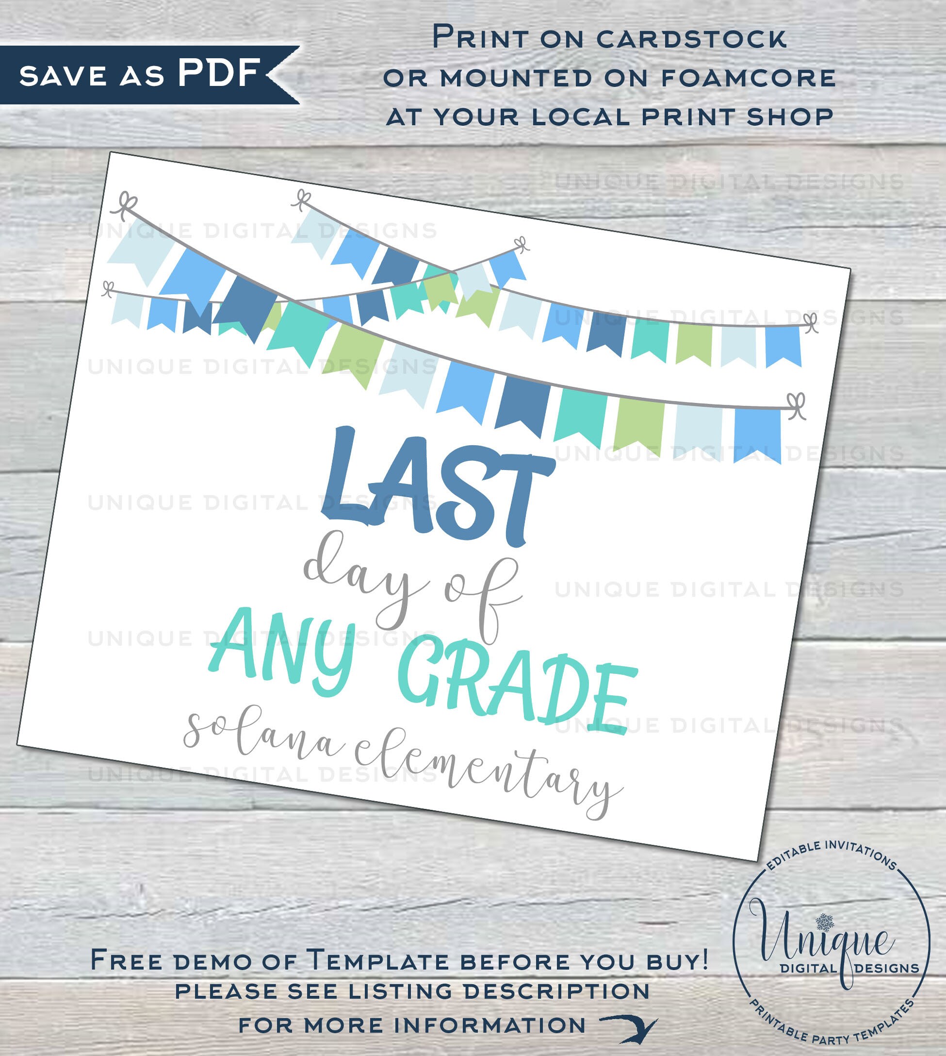 Editable First Day of School Sign Reusable Last Day School | Etsy