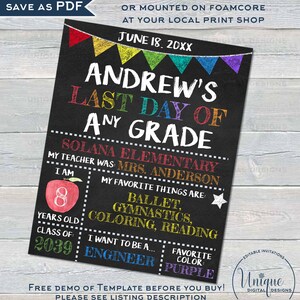 Editable Back to School Photo Prop, 1st Day Back to School Poster ...