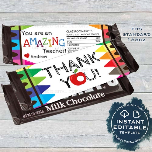 Teacher Appreciation Gift Tags Editable Template Teacher - Etsy