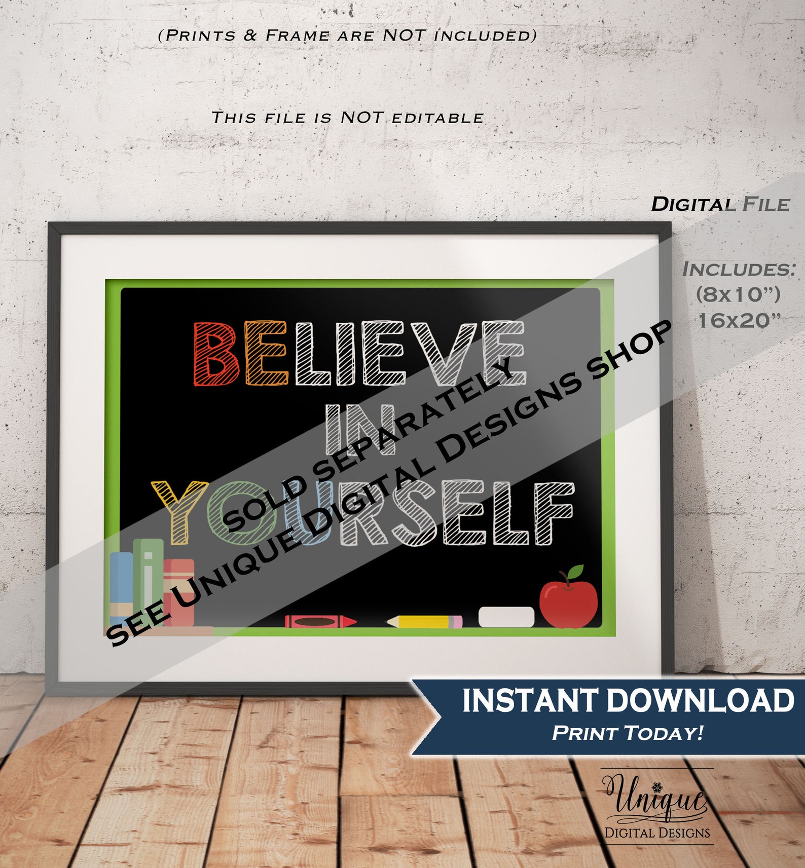 Believe in Yourself Sign Be You Poster Inspirational Quote | Etsy