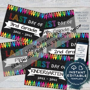 Editable Back to School Photo Prop, Girls Mermaid 1st Day Back to ...