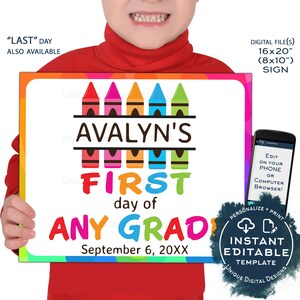 Editable Back to School Signs, Reusable First Day Plus Last Day of ...