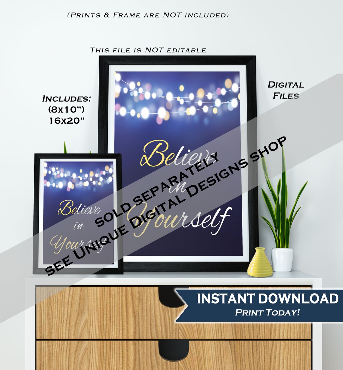 Believe in Yourself Sign Be You Poster Inspirational Quote | Etsy