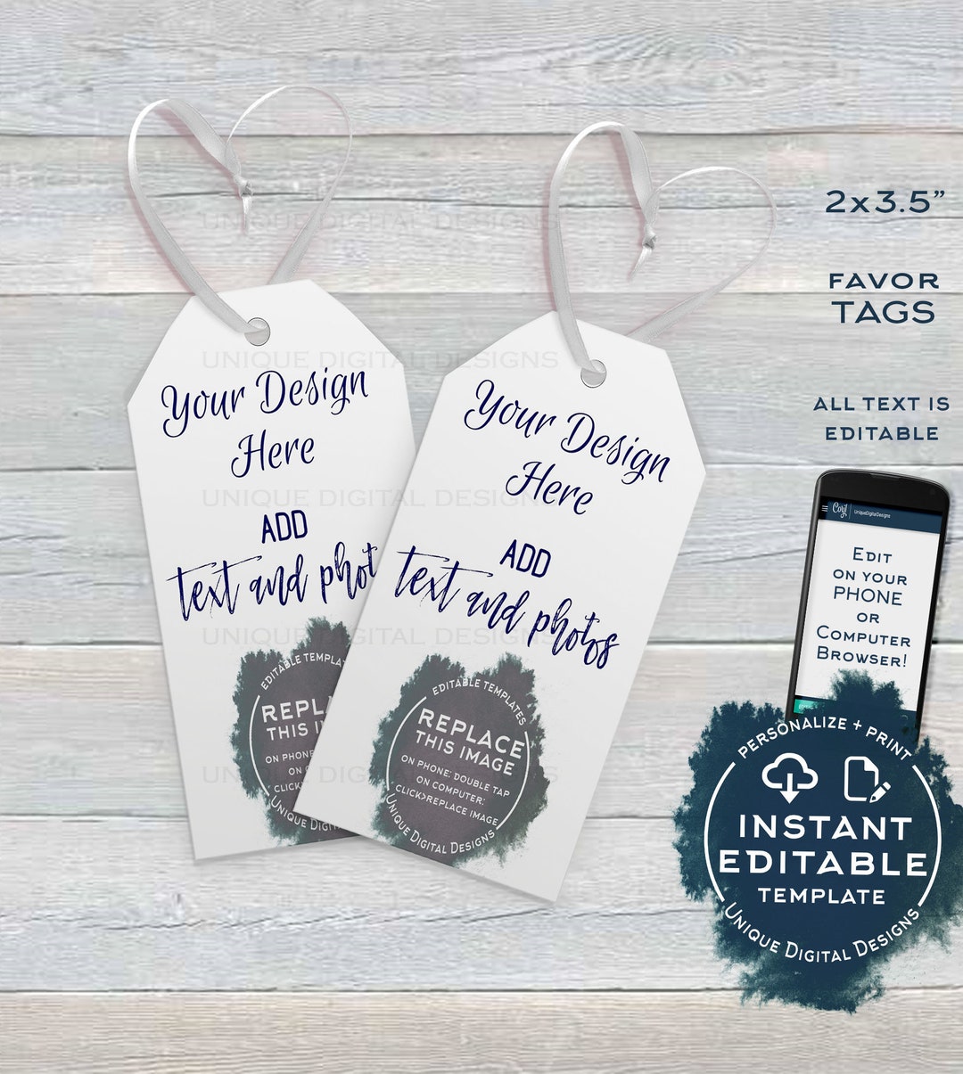 Custom Favor Tags, Editable Thank You Tag, Back to School Gift ...