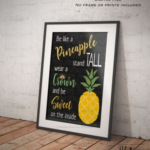 Be Like a Pineapple Sign Pineapple Quote Office Motivational Decor ...