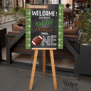 Editable Football Welcome Sign, Any Age Sports First Birthday Sign ...