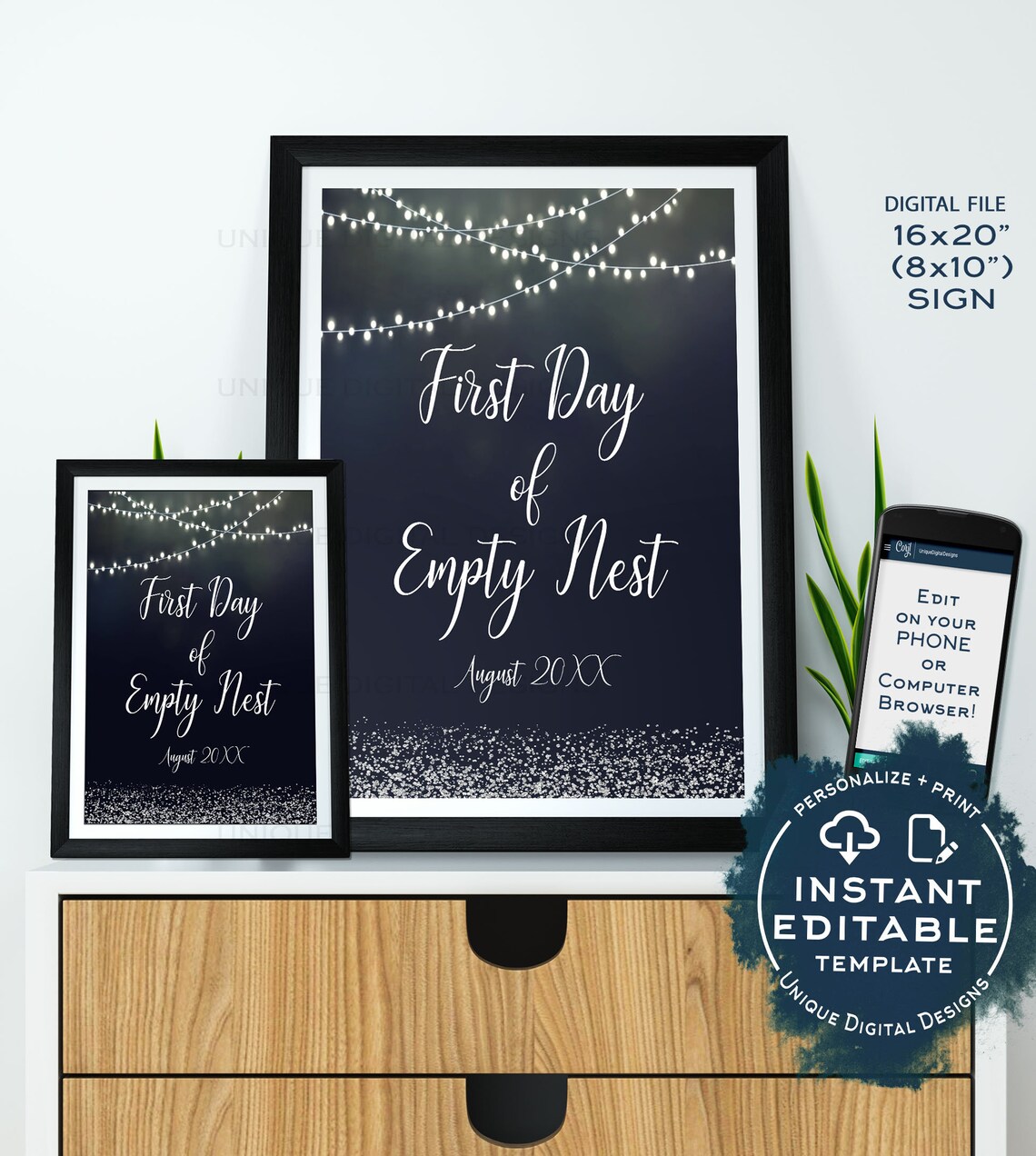Empty Nest Sign Editable First Day of School Poster College | Etsy