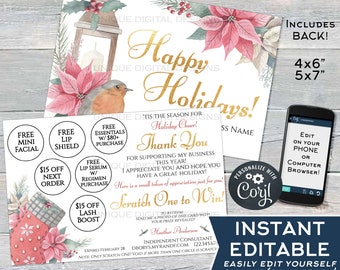 Printable Rodan and Scratch Off Cards Christmas Happy | Etsy