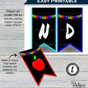 Back to School Classroom Decoration Welcome to School Pennant Flags ANY ...