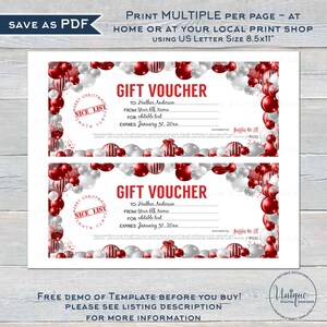 Gift Certificate Template, Editable Gift Certificate From Santa, Custom ...