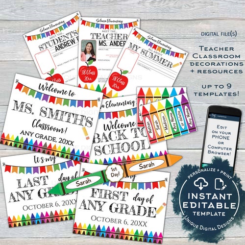 Editable Teacher Door Sign Reusable Teachers Classroom Etsy