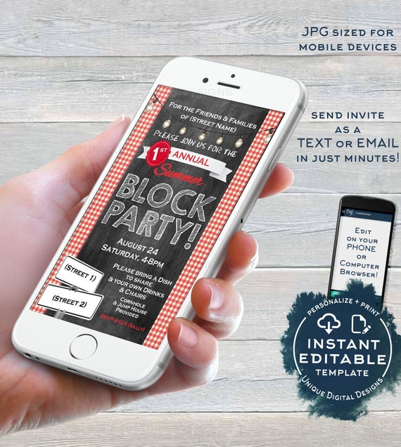 Editable Block Party Invitation Street Party Neighborhood | Etsy