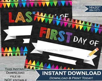 Editable First Day of School Sign Reusable Back to School - Etsy