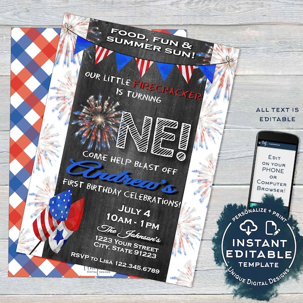 Firework Invitation - Etsy