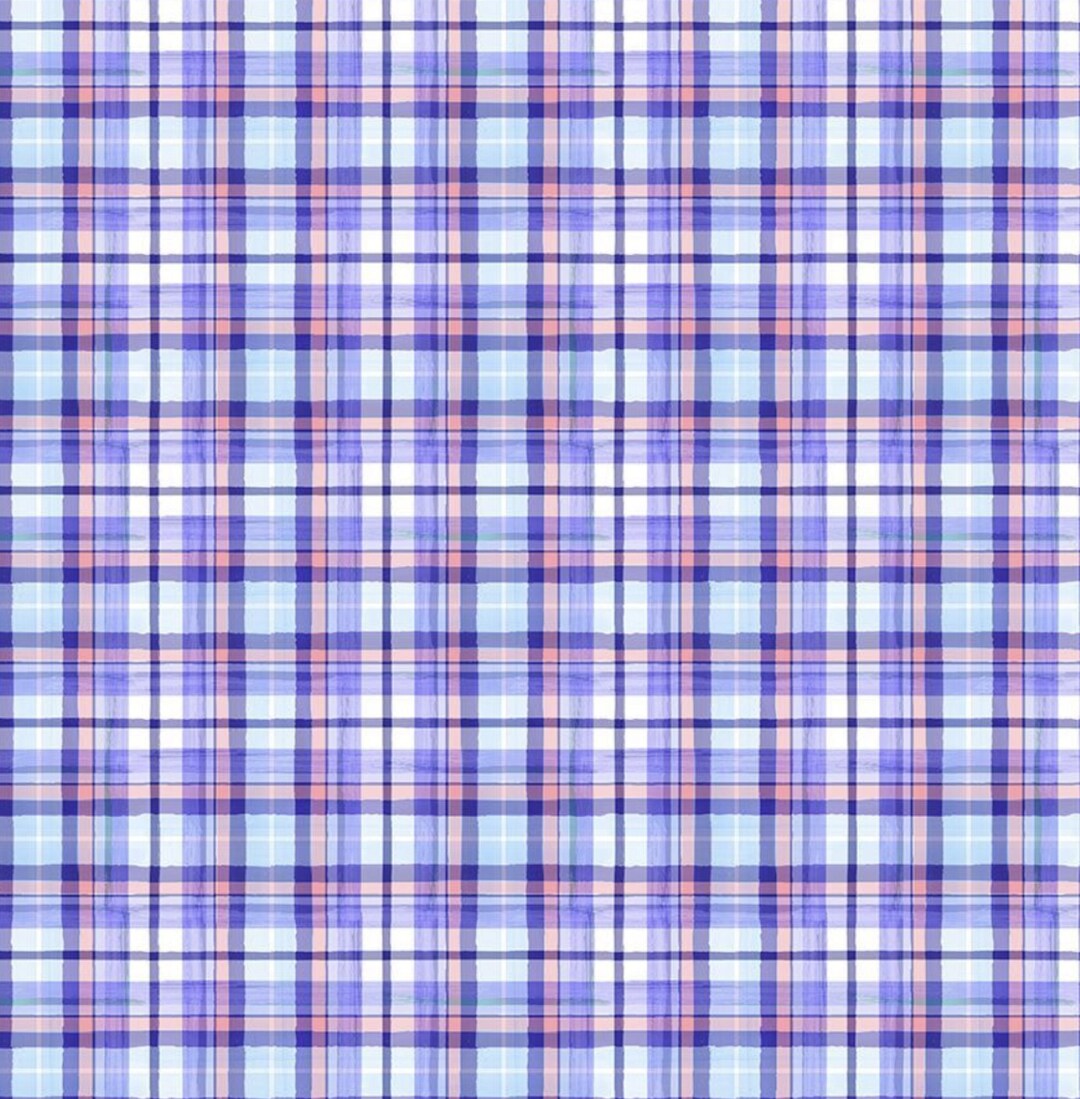 Blue Plaid Cotton Fabric: Quilting & Apparel, Timeless Treasures - Etsy