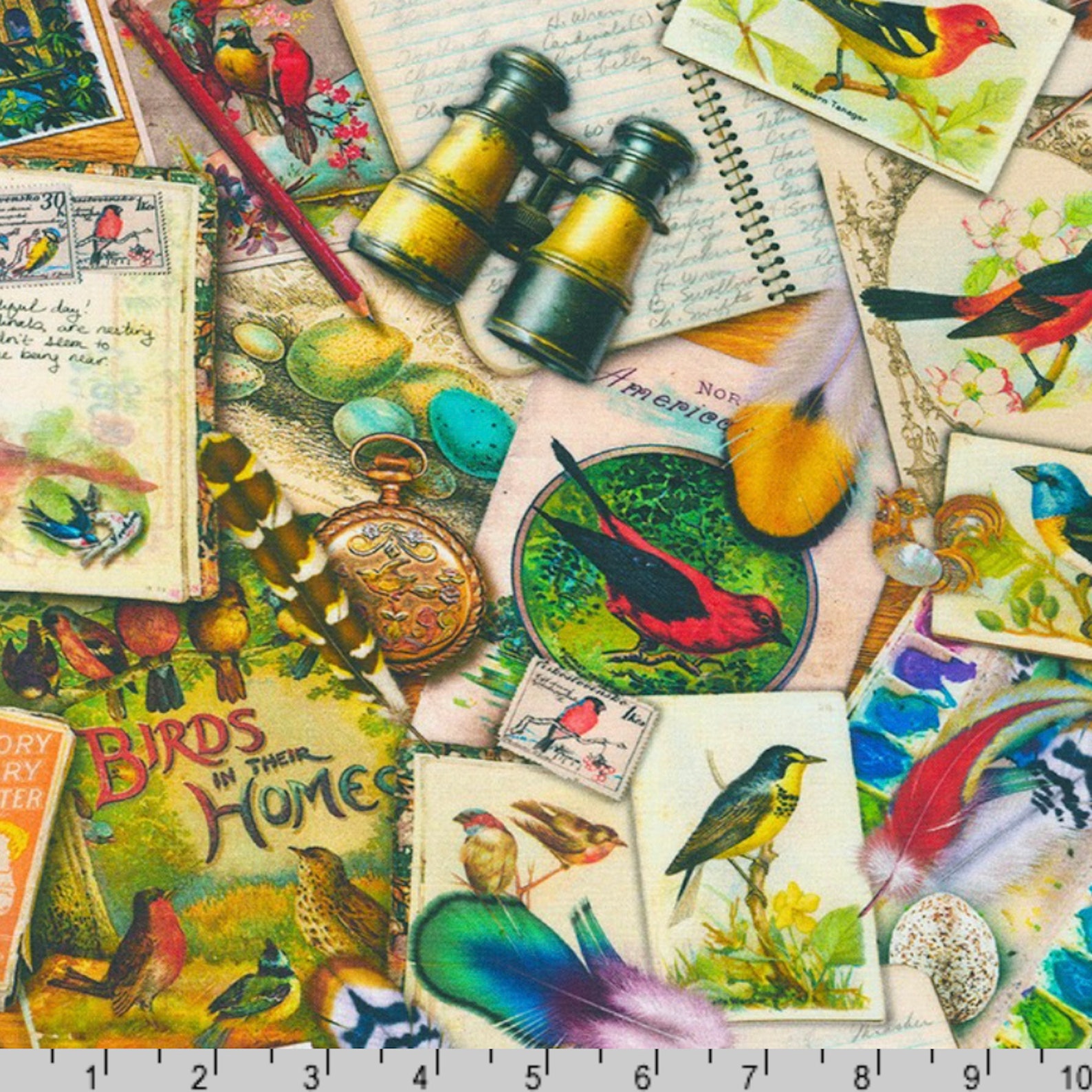Bird Fabric From Vintage Birdwatcher by Aimee Stewart for - Etsy