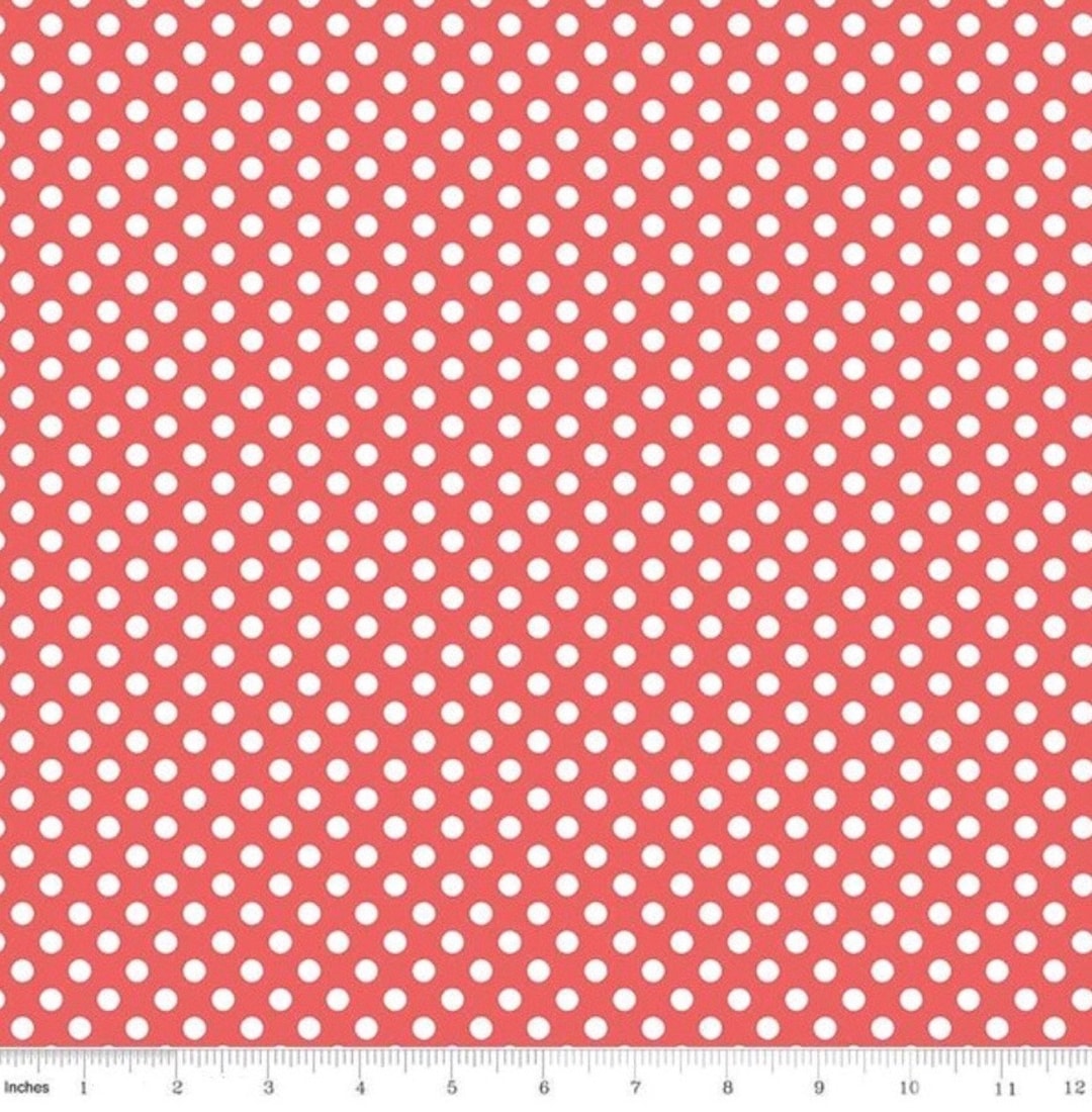 Rouge Small Polka Dot Fabric - Designer Fabric - 100% COTTON Fabric by The, Quilting Material ...