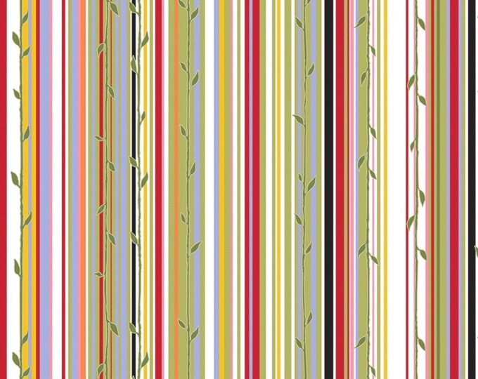 SALE End of Bolt 23"x44"- Multi Stripe Fabric, Quilting Fabric, Striped ...