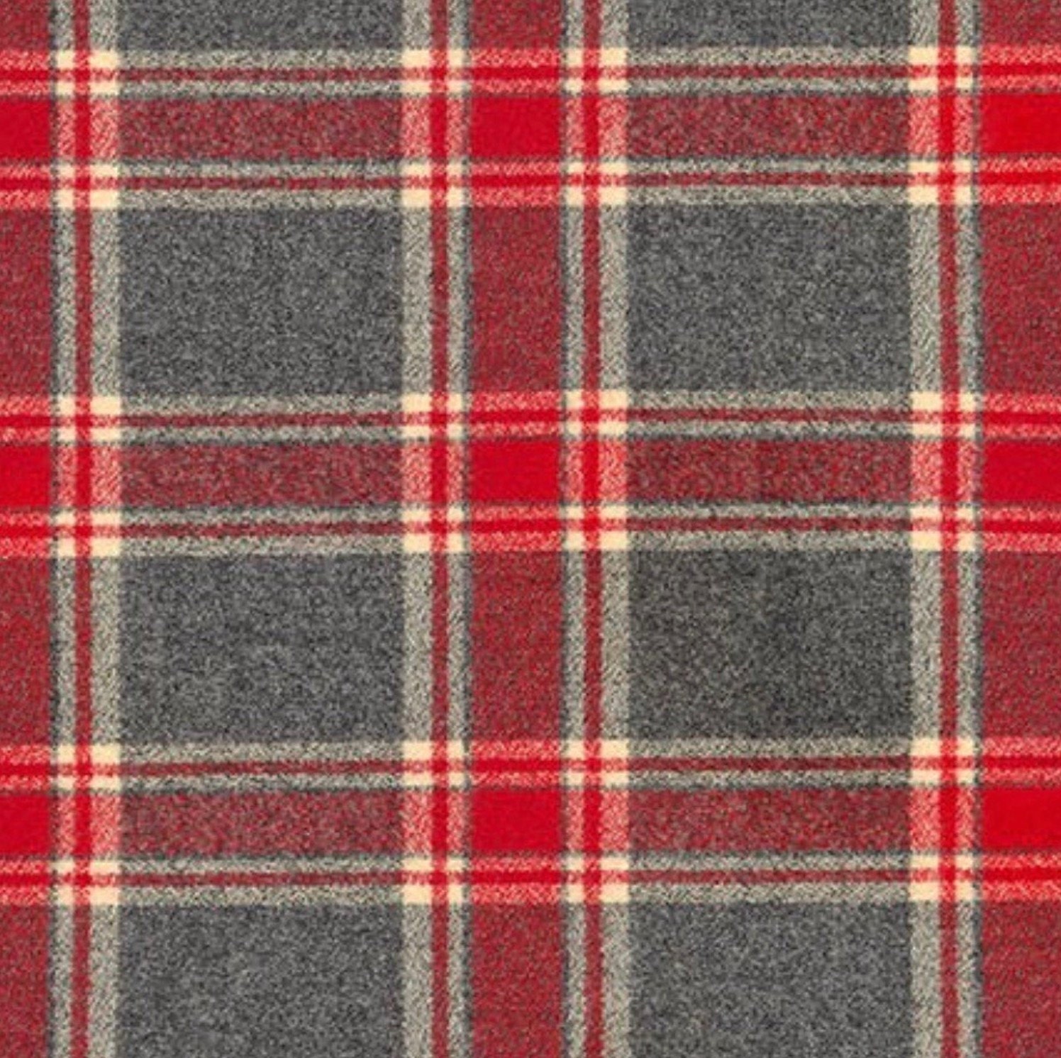 Gray Plaid Fabric Mammoth FLANNEL Fabric From Robert Kaufman | Etsy
