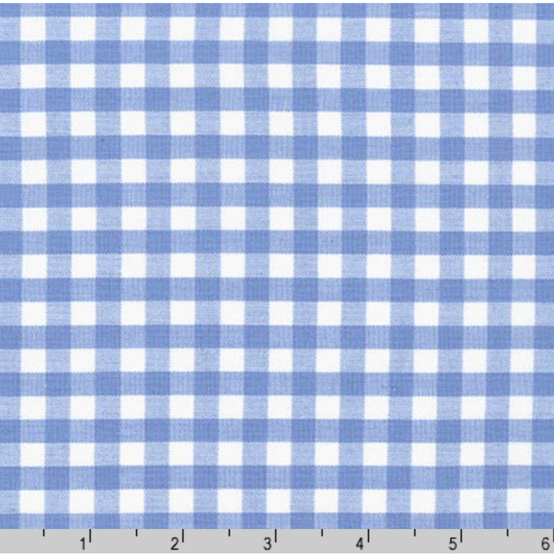 1/4 Periwinkle Gingham Fabric Carolina Gingham From Robert Kaufman 100% ...