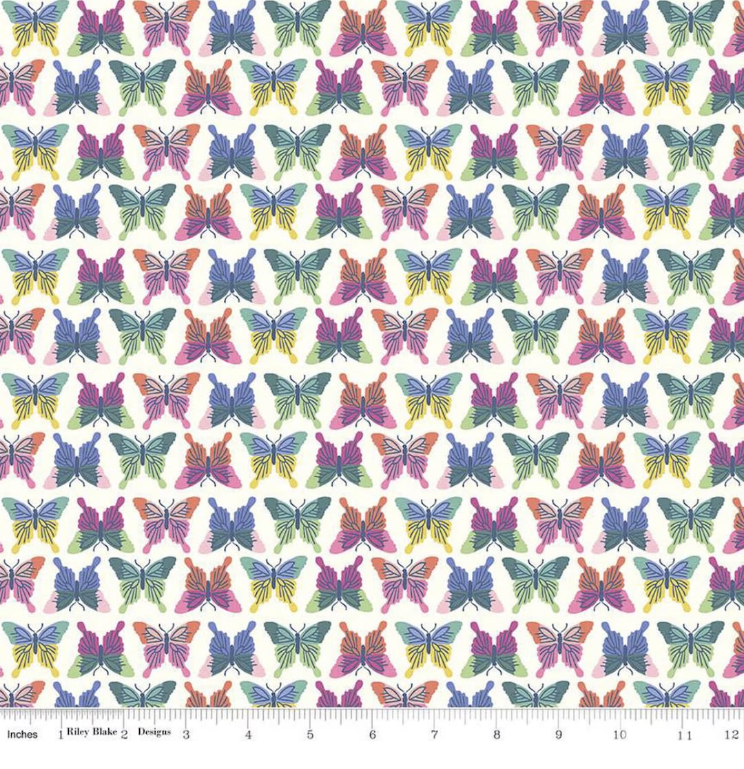 Chloe Butterflies on Cream – 100% Cotton Quilting Fabric – Riley Blake ...