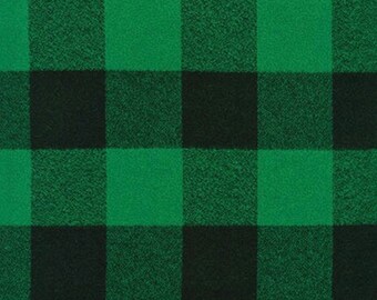 Small Pine Green Check Fabric 1/2 Buffalo Plaid Green Black Gingham by ...