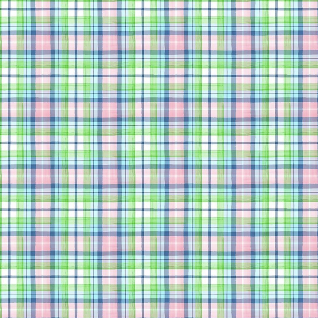 Pastel Plaid Fabric - 100% COTTON Fabric - Easter Plaid Fabric by ...