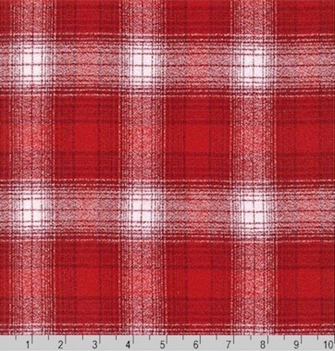 Red and White Plaid Fabric Mammoth FLANNEL Fabric From - Etsy