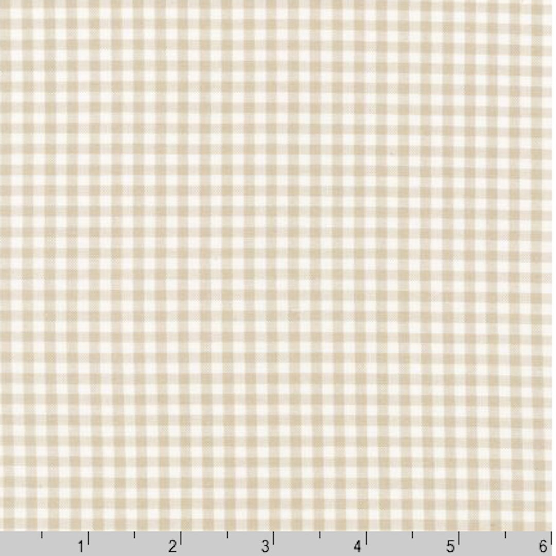 Sand 1/8" Gingham Fabric - 100% COTTON Fabric - Carolina Gingham by ...