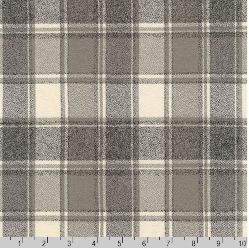 Iron Gray FLANNEL Plaid Fabric Mammoth FLANNEL Fabric From - Etsy